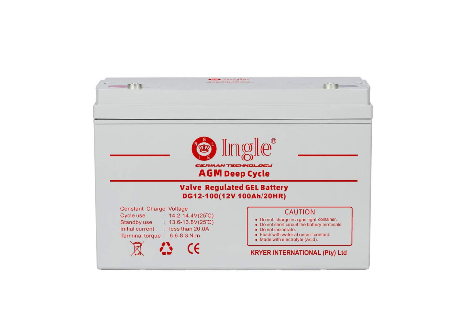 Ingle 12v 100ah 20hr (AGM) Gel Battery - Weldtech Engineering & Solar