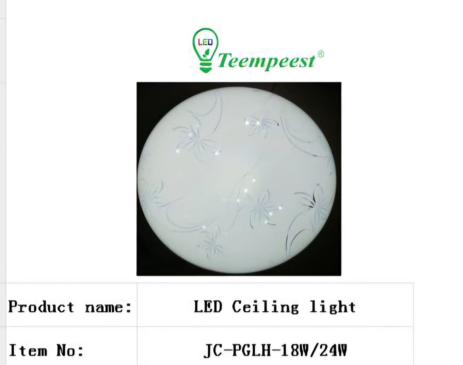 Tempest Ceiling Light JC-PGLH - Weldtech Engineering & Solar