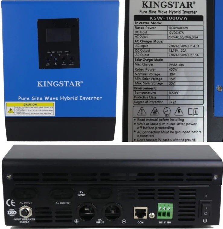 Kingstar 1kva 12v Pure Sine Wave Hybrid Inverter. (no box)-(display ...